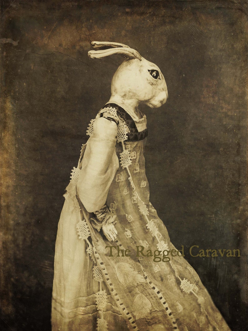 Fairy Tale Rabbit Print Gothic Art Rabbit Art Doll - Etsy Sweden