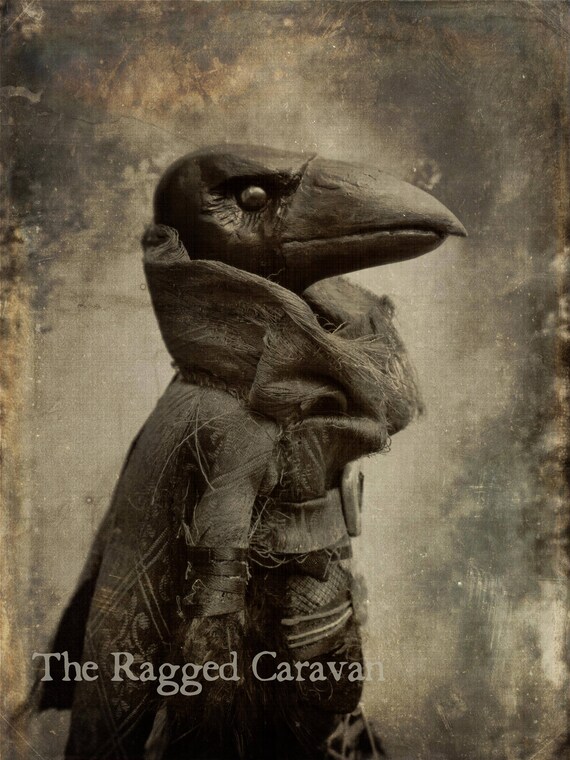 Victorian Gothic Vintage Raven Print 5x7 Gothic Art Crow Etsy