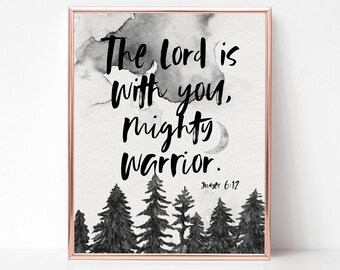 The Lord is With You Mighty Warrior Judges 6:12 Nursery Art - Etsy
