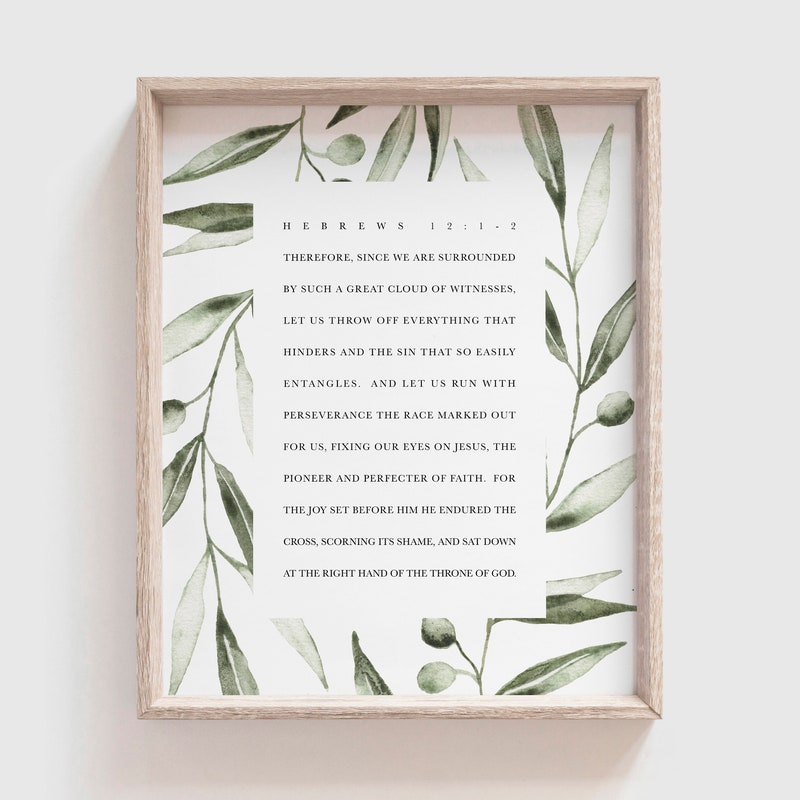 Hebrews 12:1 2 Wall Decor - Etsy