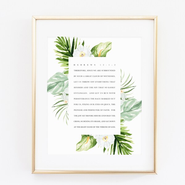 Hebrews 12:1 2 Wall Decor - Etsy