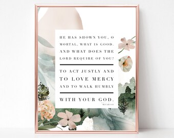 Micah 6:8 Act Justly Love Mercy Walk Humbly Printable Set of 3 - Etsy