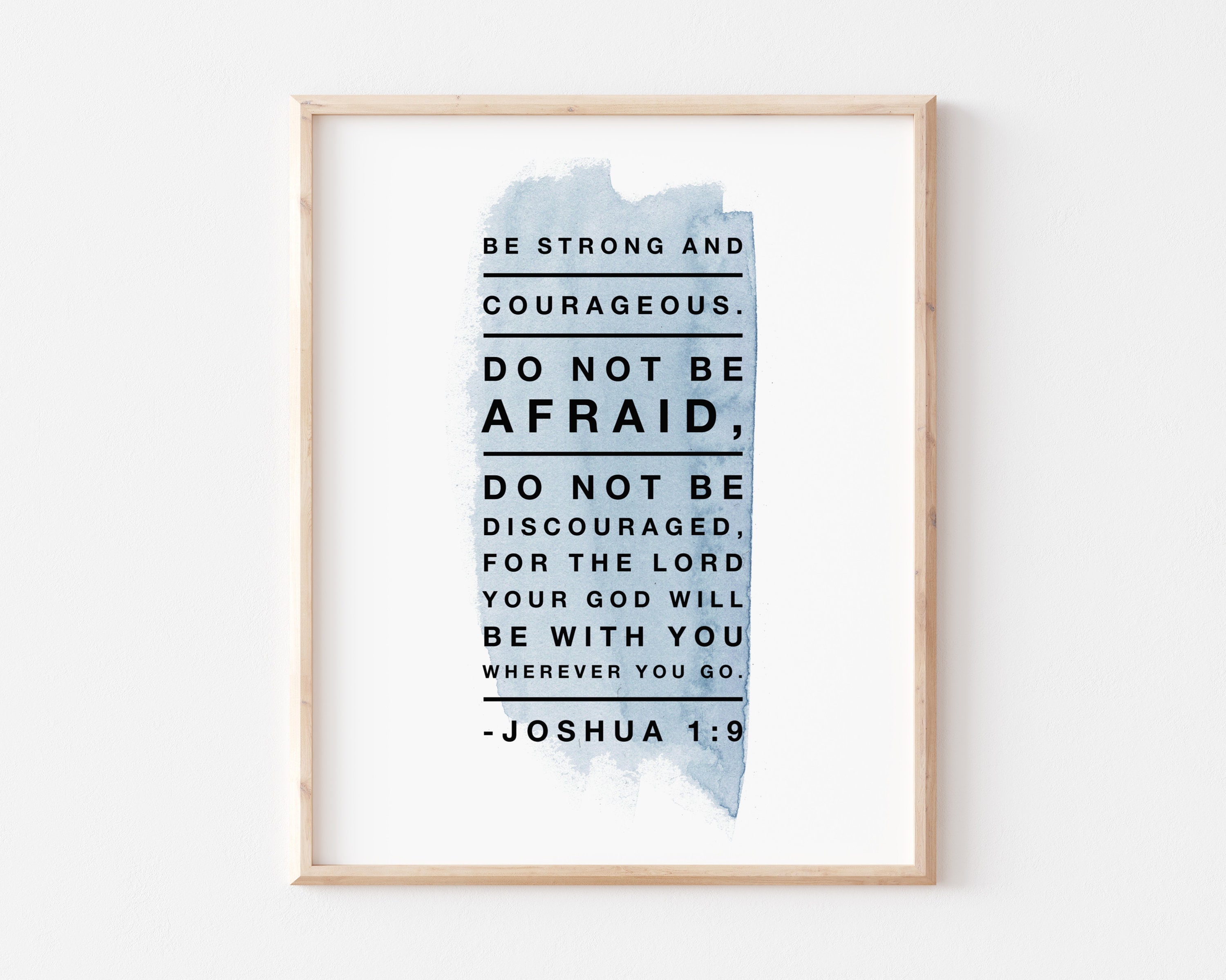 Joshua 1:9 Be strong and courageous Printable Instant | Etsy