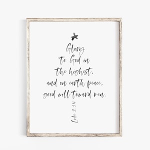 Glory to God in the Highest Bible Verse Wall Art Christmas - Etsy