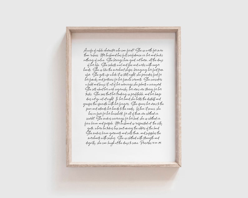 Proverbs 31:10-25 The Wife Of Noble Character Instant | Etsy