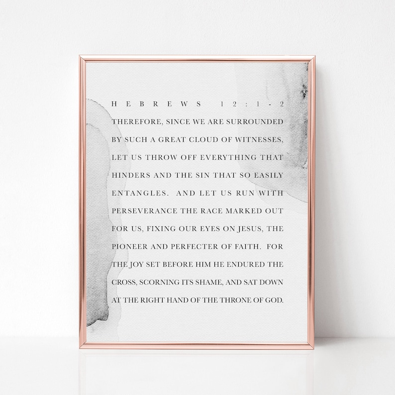 Throw Off Everything That Hinders Hebrews 12:1-2 Hebrews | Etsy