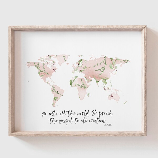 Go Into All the World Map - Etsy
