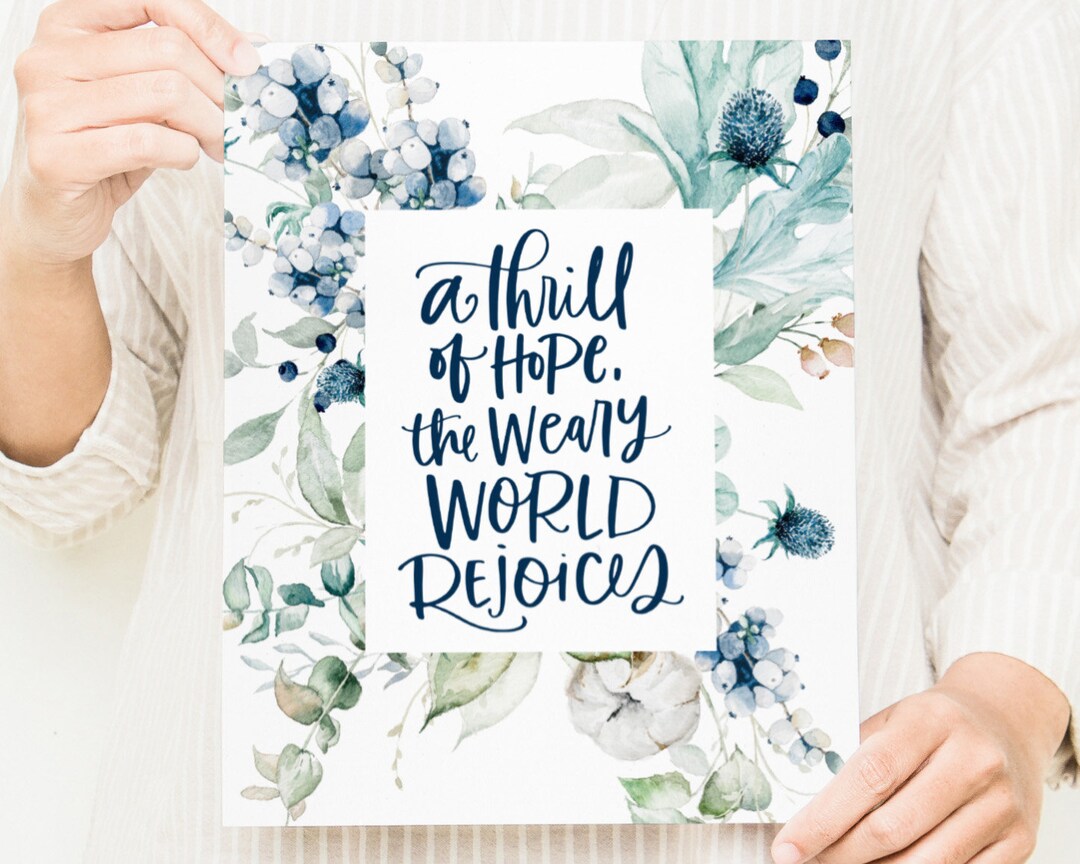 A Thrill of Hope, the Weary World Rejoices Modern Calligraphy Christmas ...