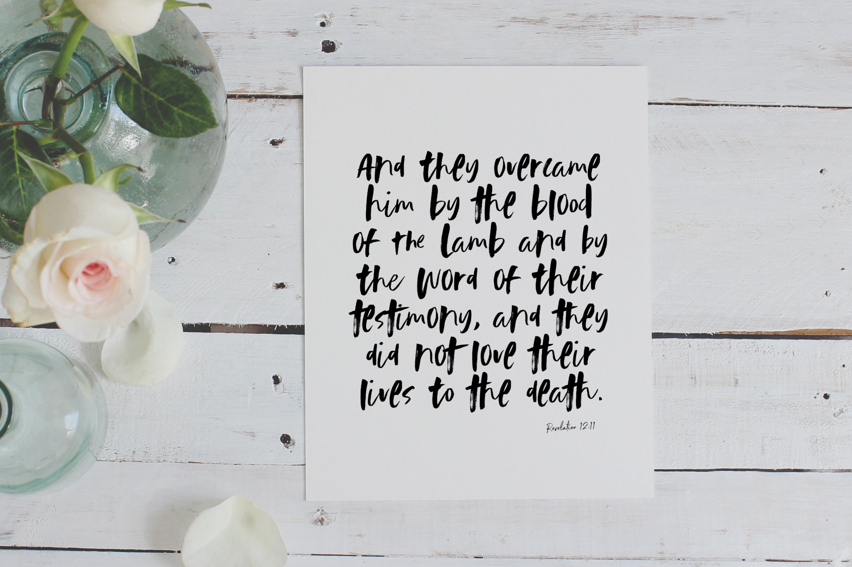 Revelation 12 11 And They Overcame Him By The Blood Of The Etsy