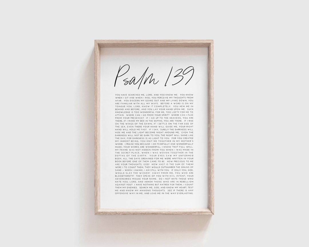 Psalm 139 | Instant Download | 4 X 6 | 8 X 12 | 20 X 30 | 24 X 36 ...