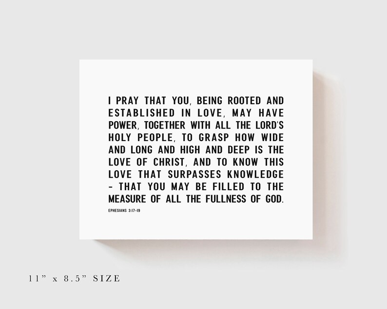 Ephesians 3:17-19 Rooted and established in love Christian | Etsy