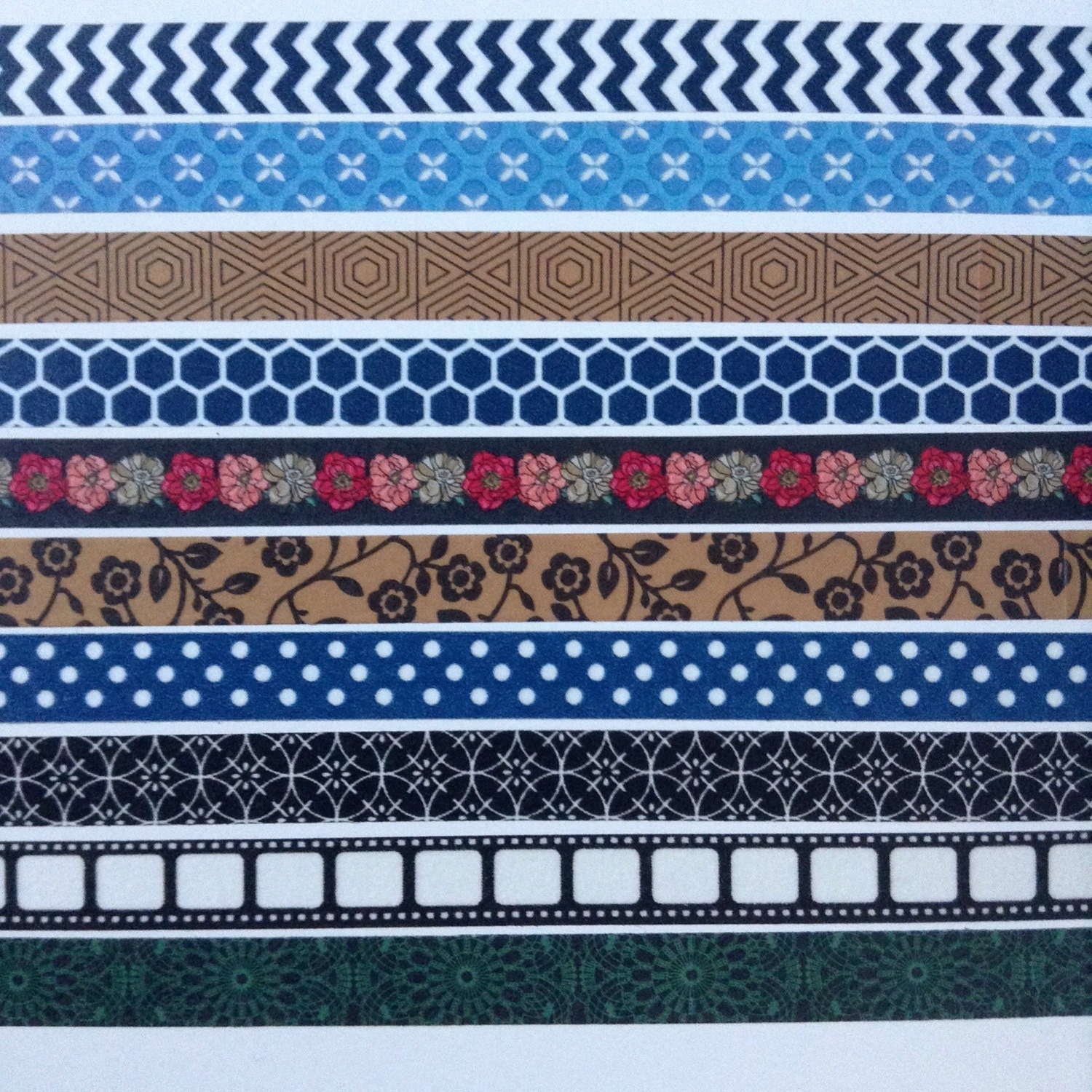 WS-038 24 Blue and Green Washi Sample Honeycomb - Etsy