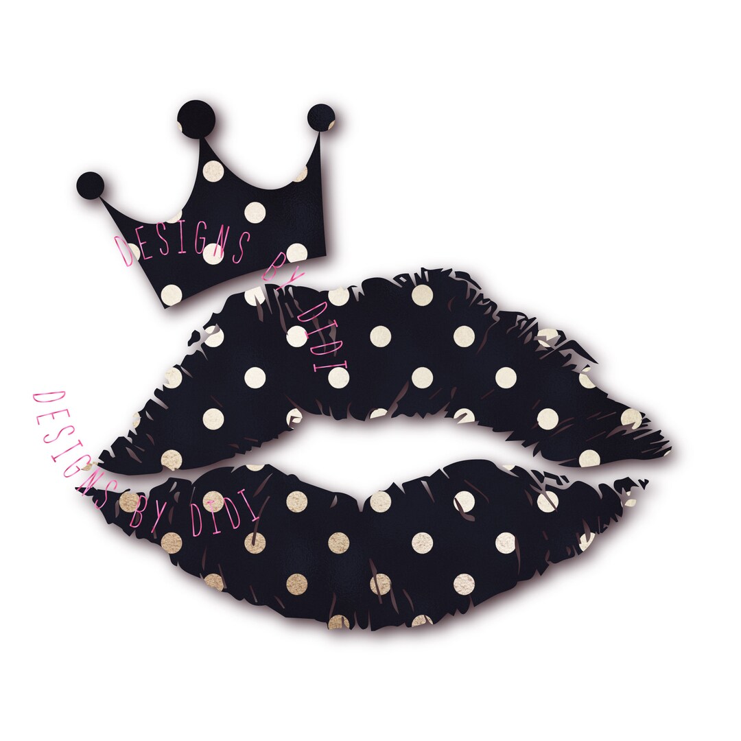 Instant Download, Lips Crown Clipart, Lips Crown Image, Instant ...