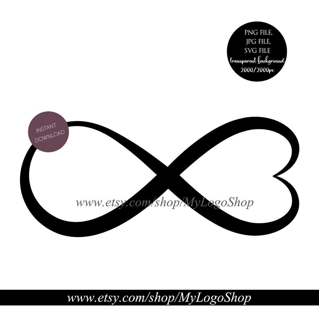 Infinity Sign Heart Instant Download, Svg, Png Jpg File, Svg Files for ...
