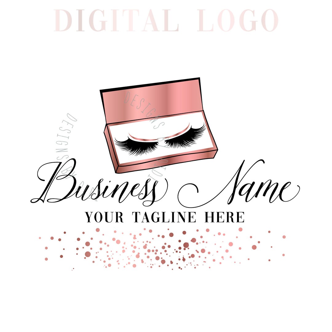 Lash Logo Custom Logo Lash Box Logo Rose Gold Lashes Logo - Etsy