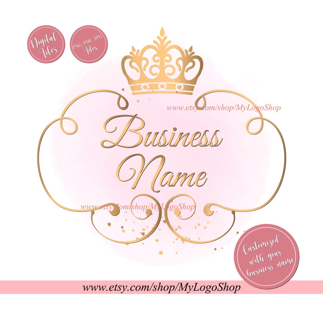 Crown Royal Logo, Princess Logo Luxury, Elegant Feminine Gold Crown ...