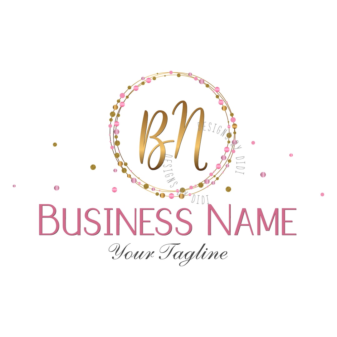 Premade Circle Initials Logo: Beauty Salon Boutique Branding (digital ...