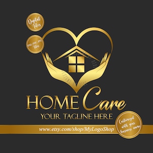 Home Care Logo, Hands Heart Roof House Heart Logo, Nurse Staffing ...