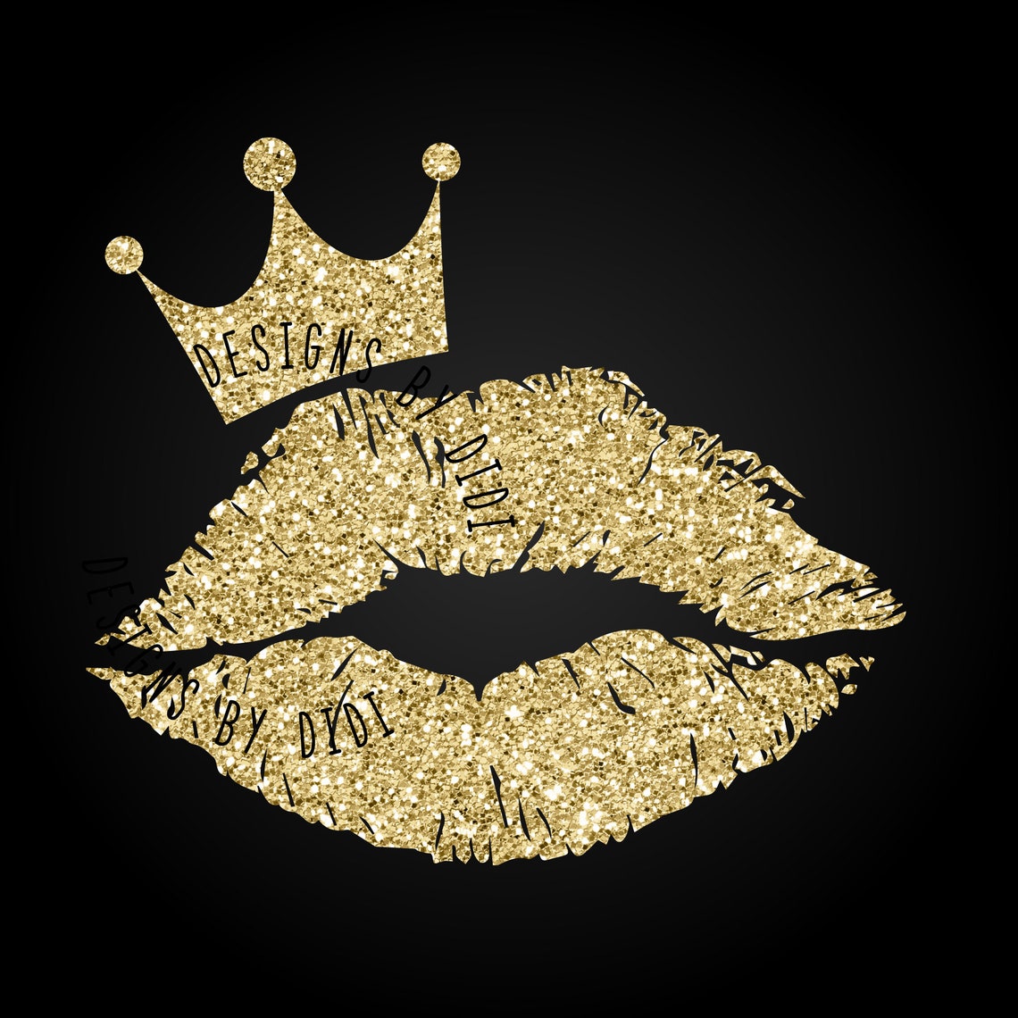 Instant Download, Gold Glitter Lips Crown Logo Image Clipart, Lips ...