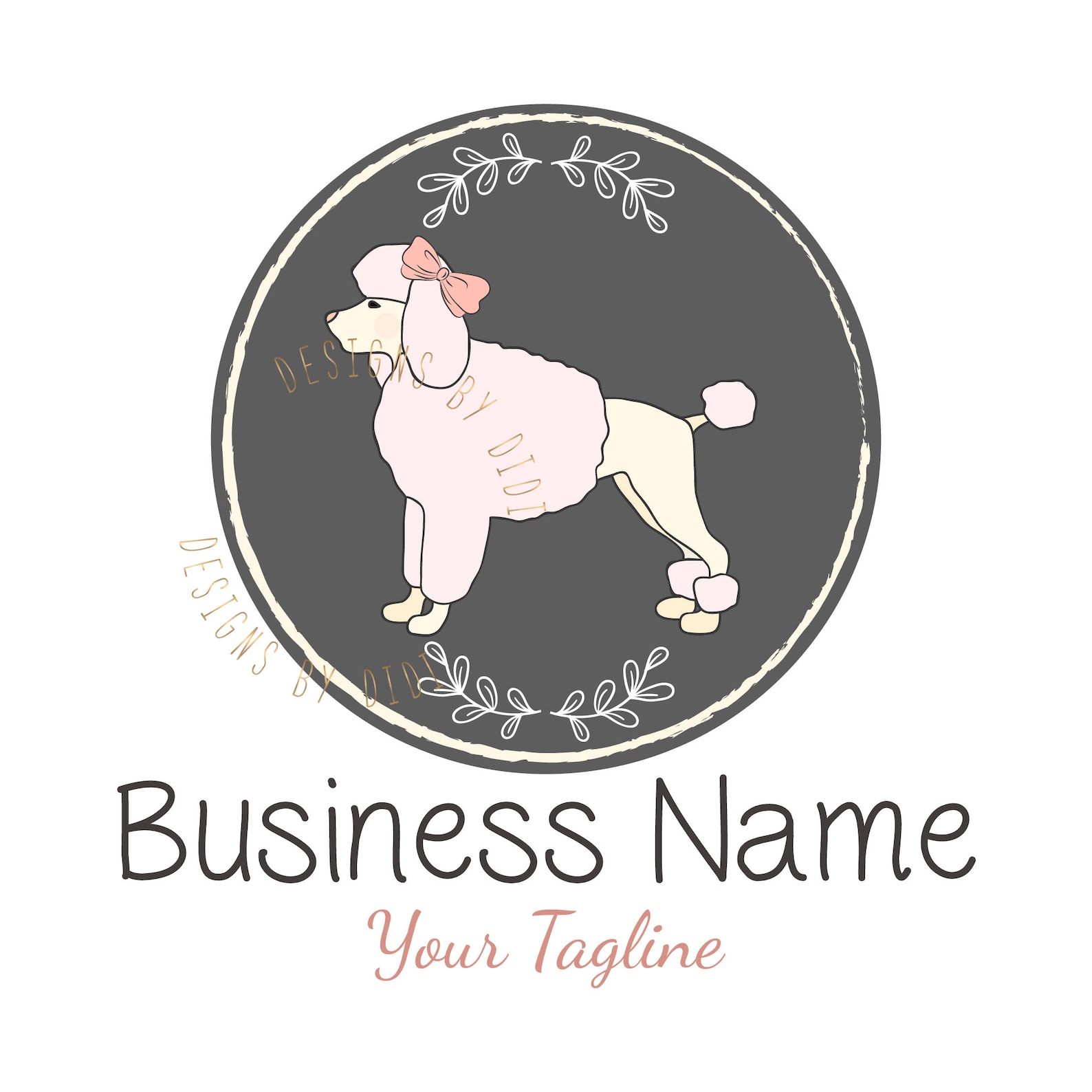 Custom Logo Design Poodle Cute Logo Dog Puppy Premade Logo - Etsy