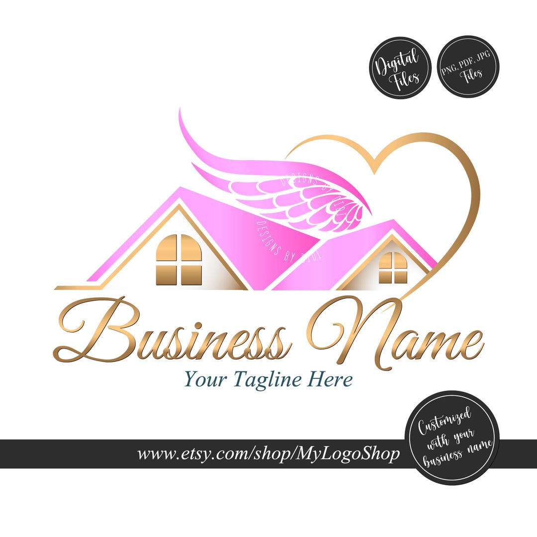 Home Care Logo, Angel Wings Heart Roof House Logo, Nurse Staffing ...