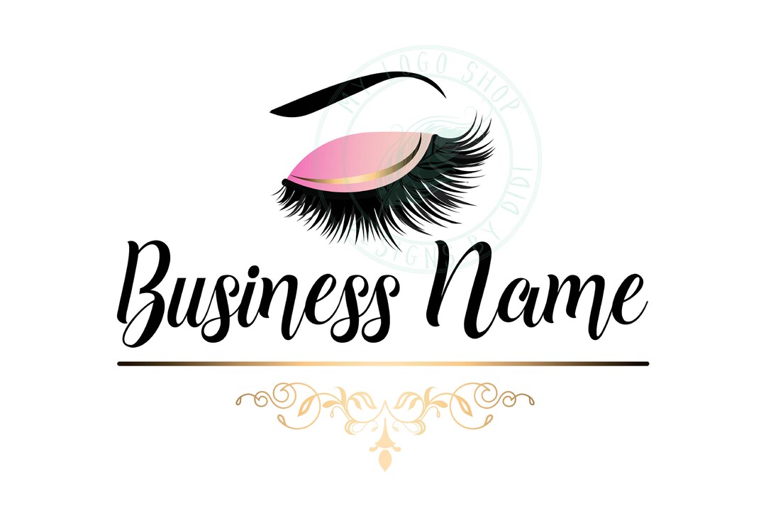 Lashes Logo, Eyelash Logo, Cosmetics Logo, Makeup Artist Logo, Gold ...