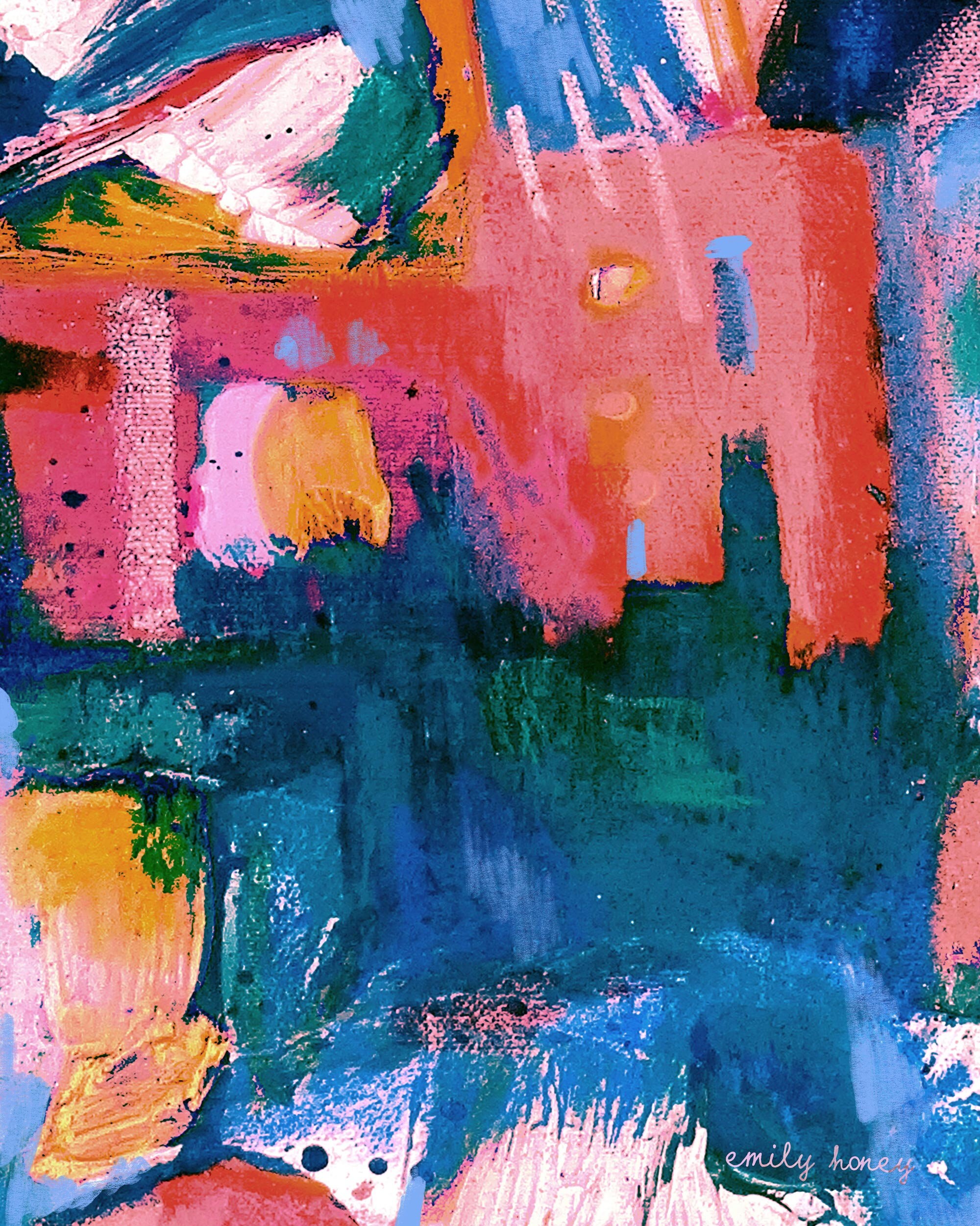 Colour Blocks Abstract Giclee Art print mixed media wall | Etsy