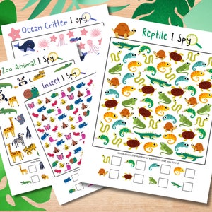 I Spy Animals Printable Activity Sheets, I Spy Wildlife Game for Kids ...