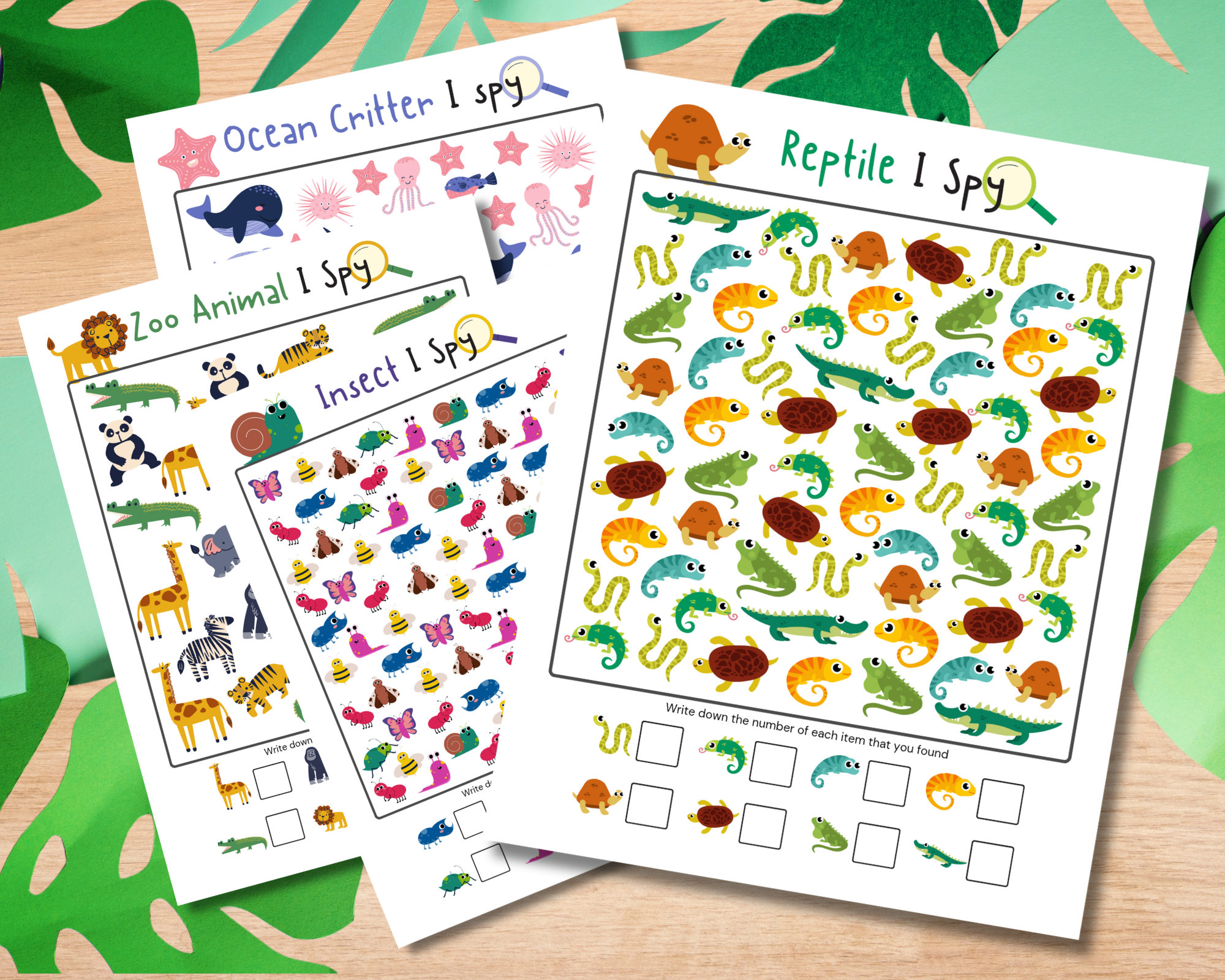 I Spy Animals Printable Activity Sheets, I Spy Wildlife Game for Kids ...