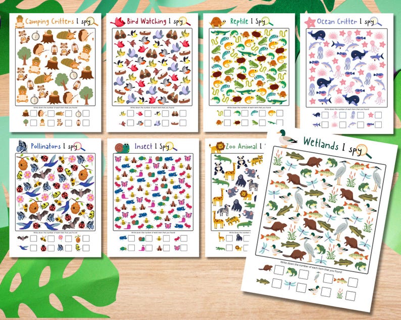 I Spy Animals and Nature Printable Activity Sheets, I Spy Wildlife Game ...