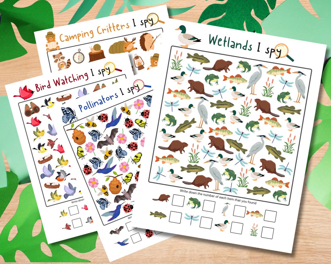 I Spy Nature Printable Activity Sheets, I Spy Wildlife Game for Kids, I ...