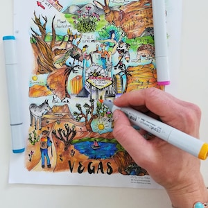 Las Vegas Coloring, Coloring Page, Nevada Coloring Page, Vegas Coloring ...