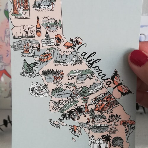 California Postcard Beach Postcard Los Angeles Postcard - Etsy