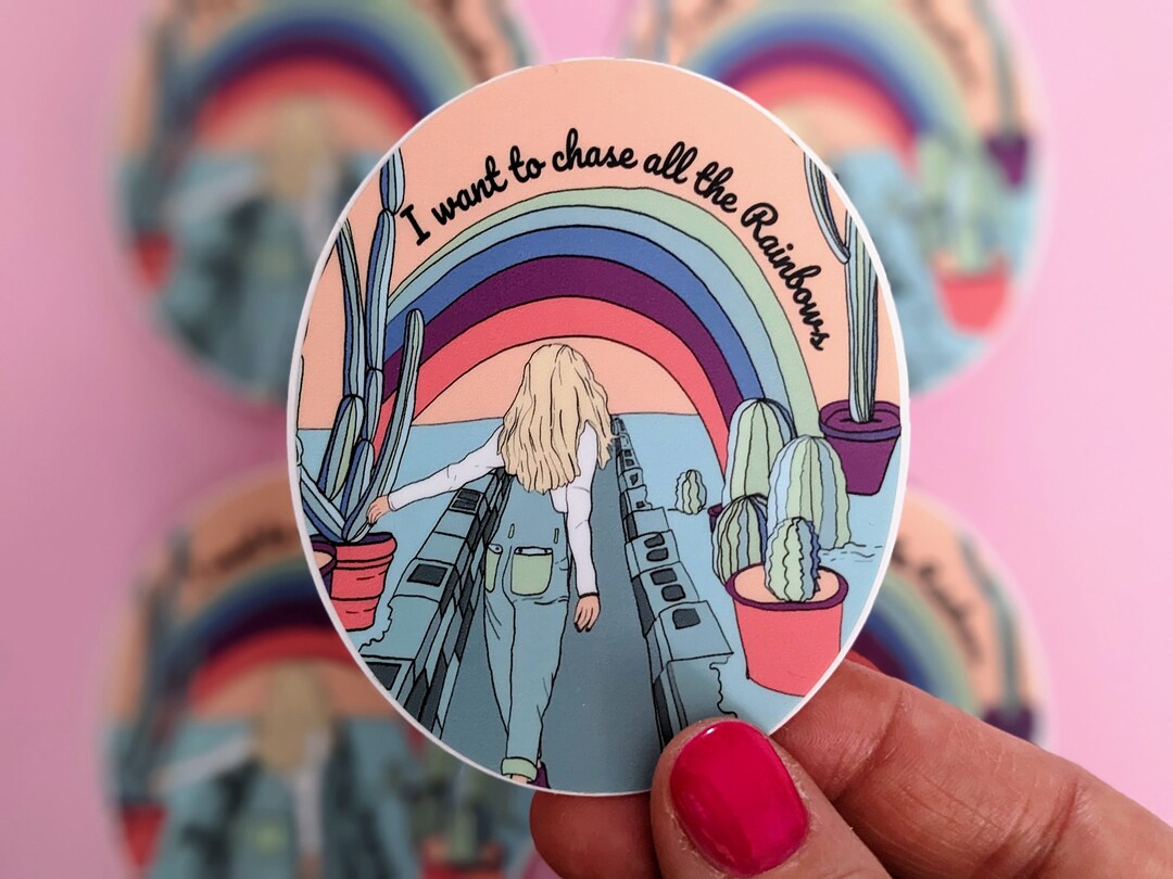 Cactus Sticker Rainbow Sticker Vinyl Decal Sticker - Etsy