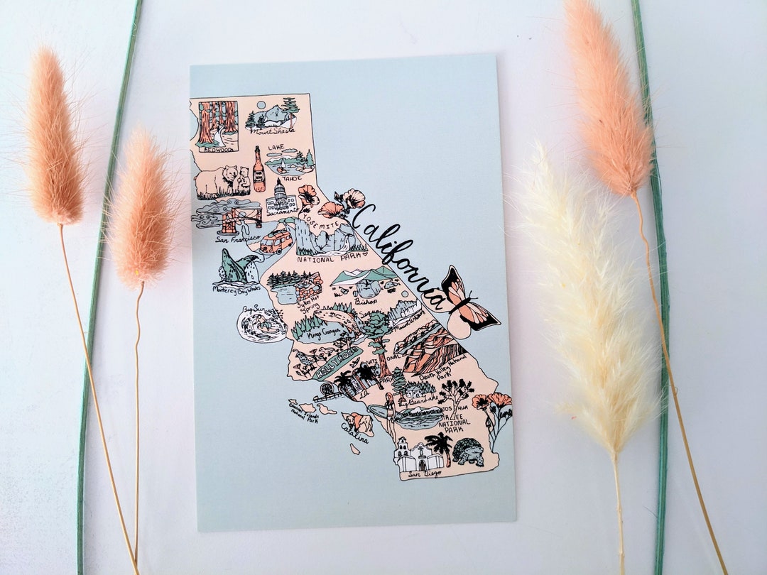 California Postcard, Beach Postcard, Los Angeles Postcard, California ...