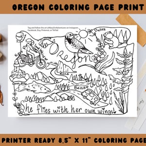 Oregon Coloring Page, Oregon Digital Download, Oregon PDF Print ...