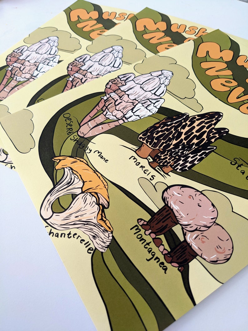 Nevada Mushroom Chart Mushroom Chart Nevada Print - Etsy