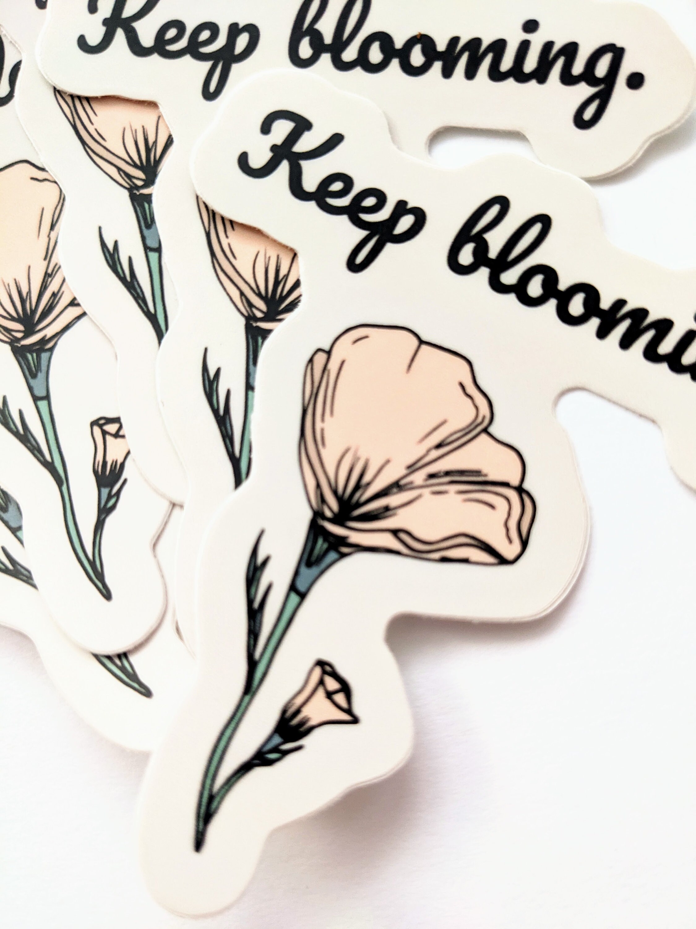 Keep Blooming Flower Sticker, Flower Decal, Flower Sticker, Poppy ...