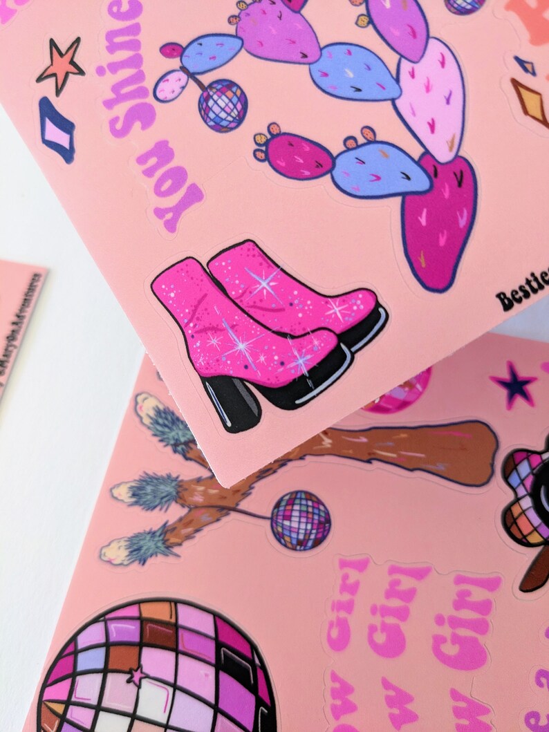 Disco Themed Sticker Sheet Disco Stickers Disco Desert - Etsy