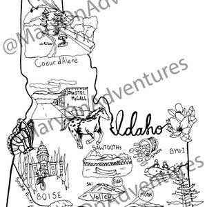 Idaho Coloring Page, Boise Coloring Page, Idaho State Coloring Page ...