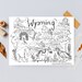 Wyoming Coloring, Wyoming Print, Wyoming Art, Wyoming Coloring Page ...