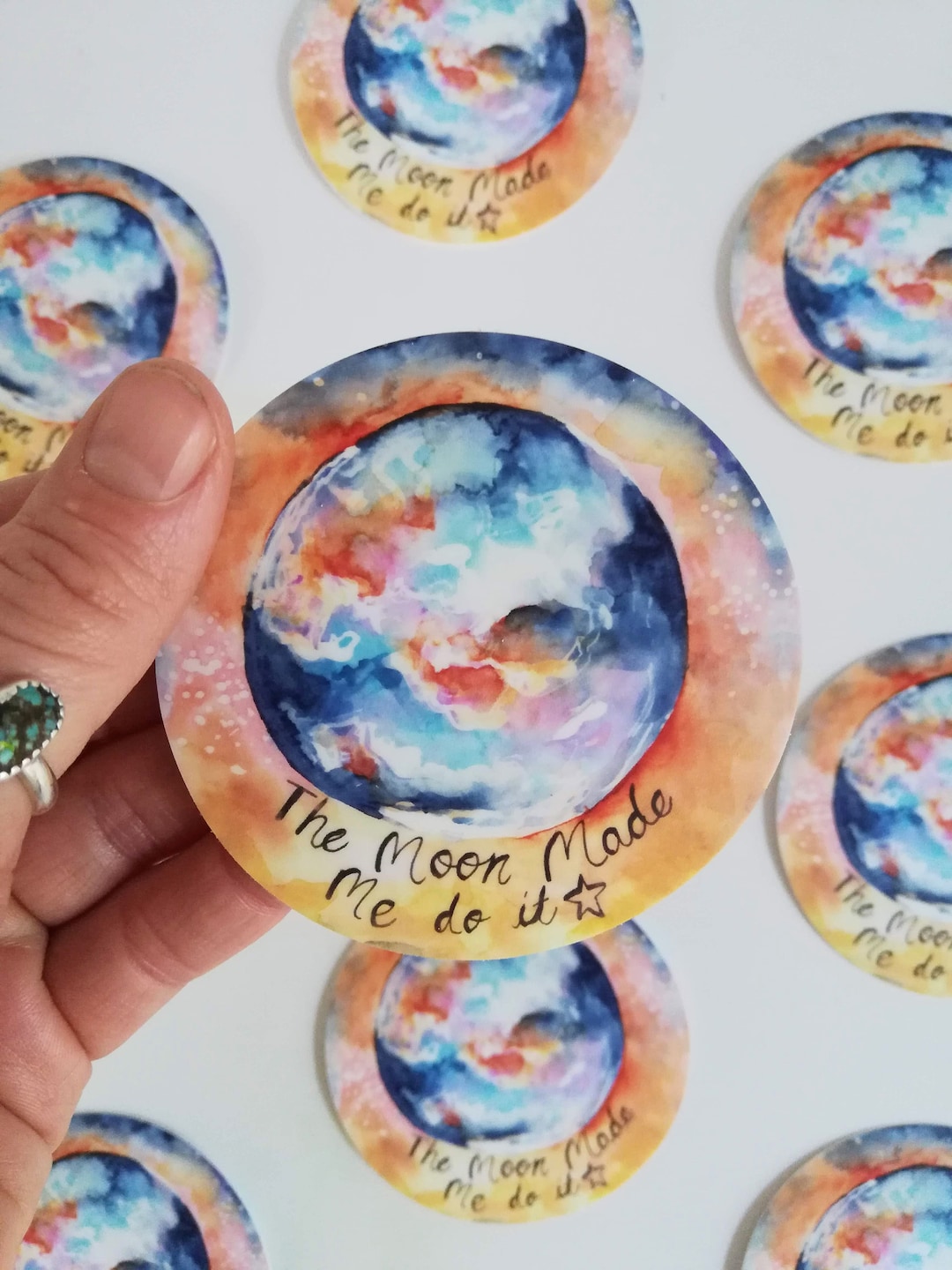 Moon Sticker, Star Sticker Galaxy Sticker, Full Moon Sticker, Vinyl ...