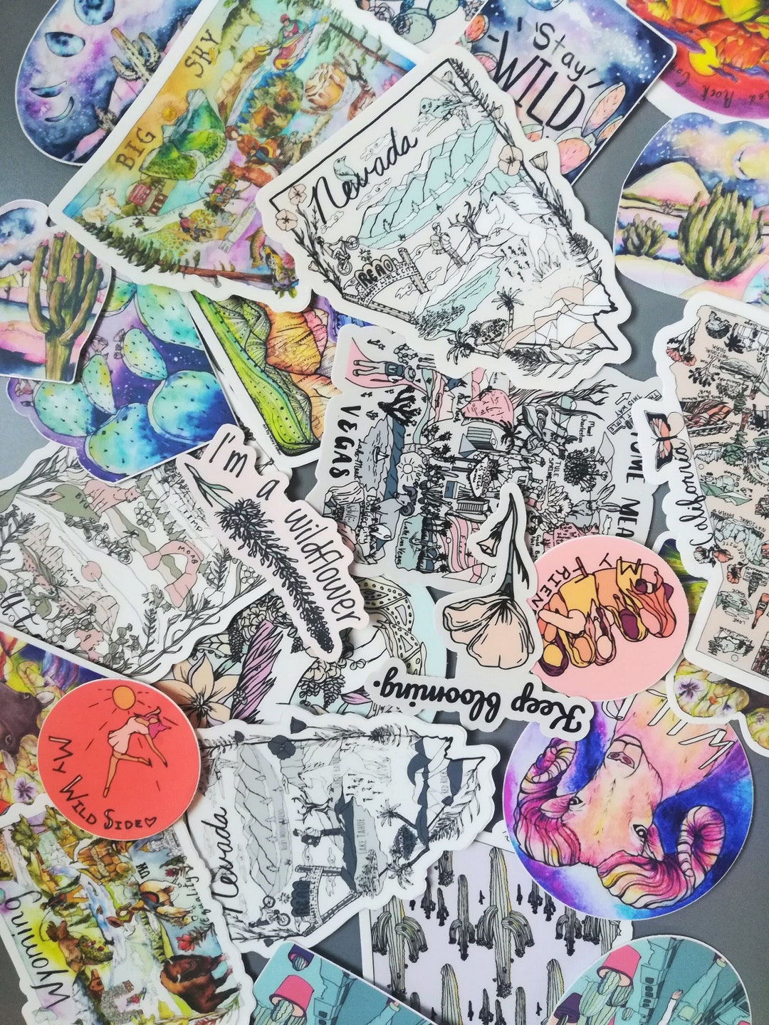 Random Sticker Pack Cactus Vinyl Planner Stickers Vinyl - Etsy