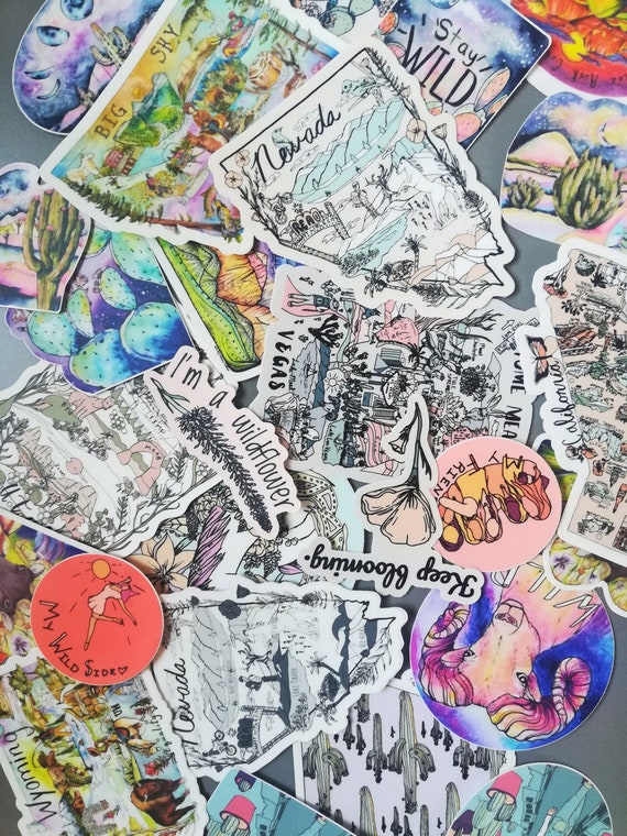 Random Sticker Pack Cactus Vinyl Planner Stickers Vinyl | Etsy