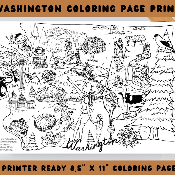 Seattle Coloring Book - Etsy