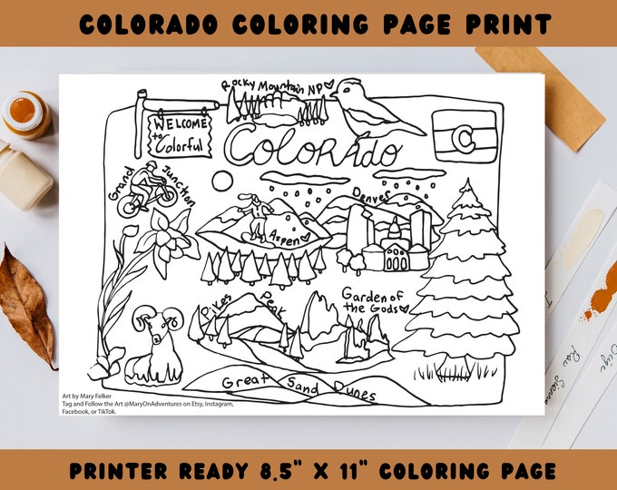 Colorado Map Coloring Page, Denver Coloring Page, Colorado Map ...