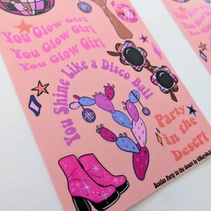 Disco Themed Sticker Sheet, Disco Stickers, Disco Desert Stickers ...