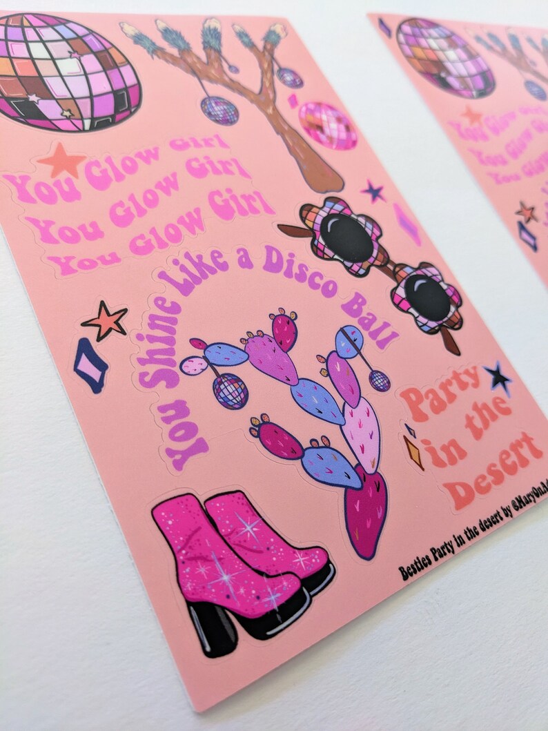 Disco Themed Sticker Sheet Disco Stickers Disco Desert - Etsy