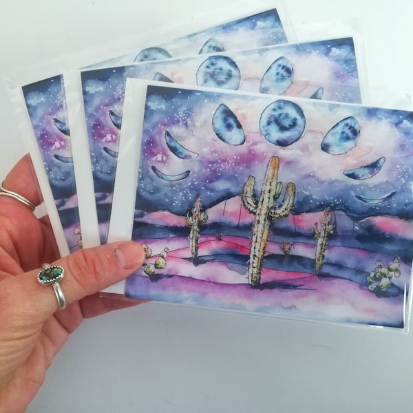 Watercolor Moon - Etsy