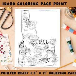 Idaho Coloring Page, Boise Coloring Page, Idaho State Coloring Page ...